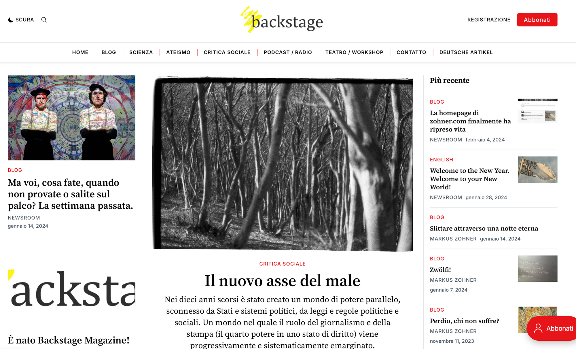 Backstage Magazine ricaricato!